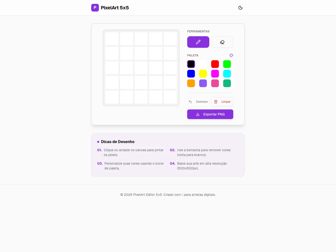PixelArt Canvas Editor