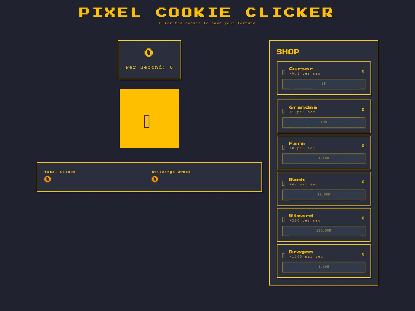 Pixel Cookie Clicker