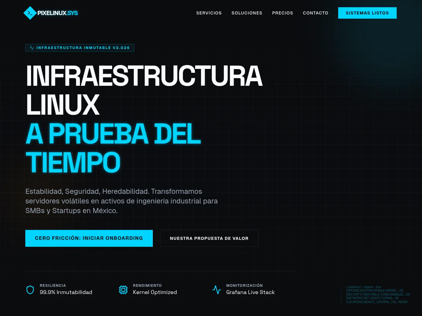 PixeLinux Futuristic Site