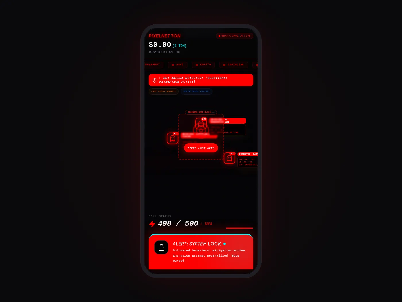 PixelNet Anti-Bot UI Mockup