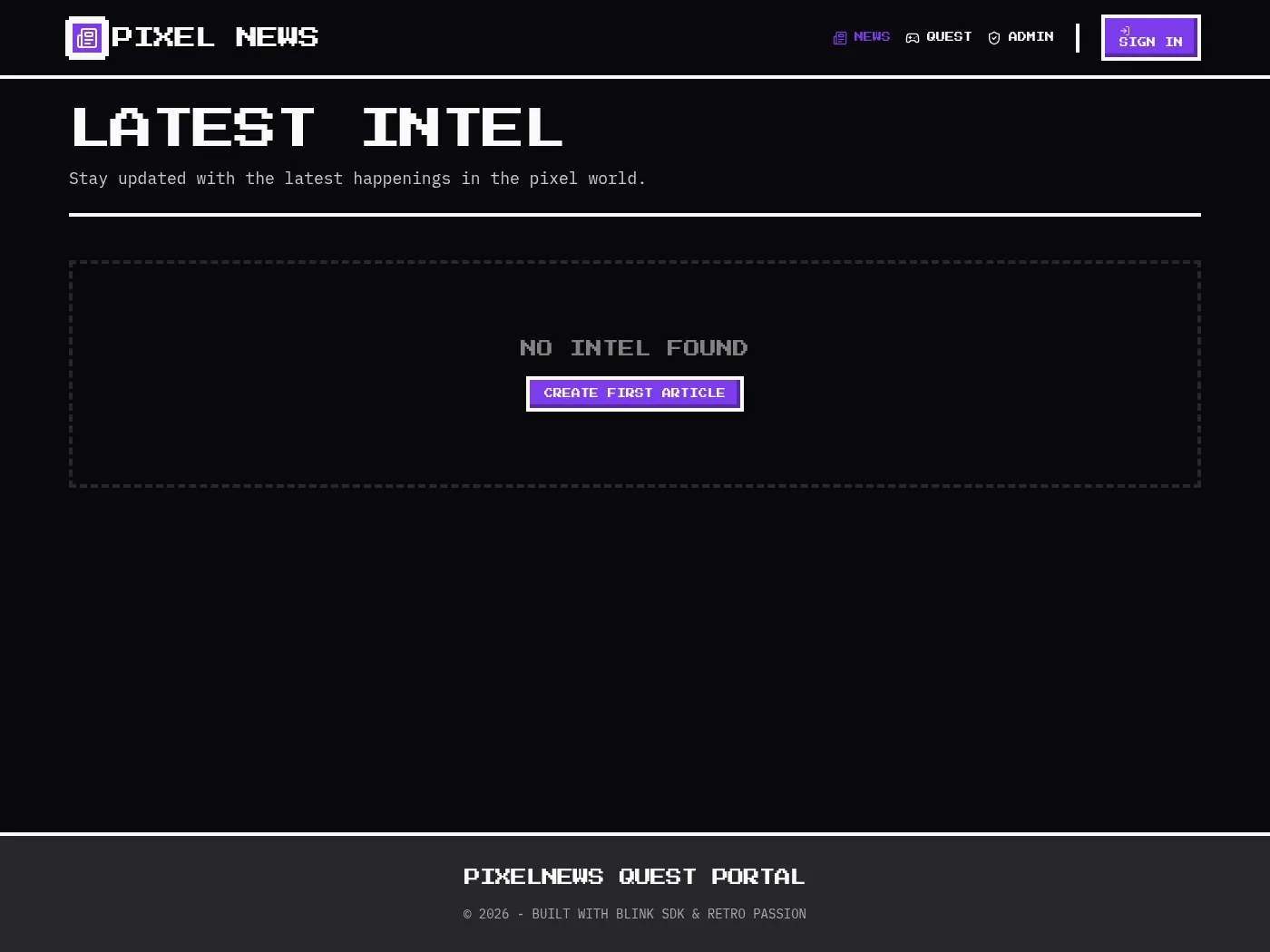 PixelNews Quest Portal