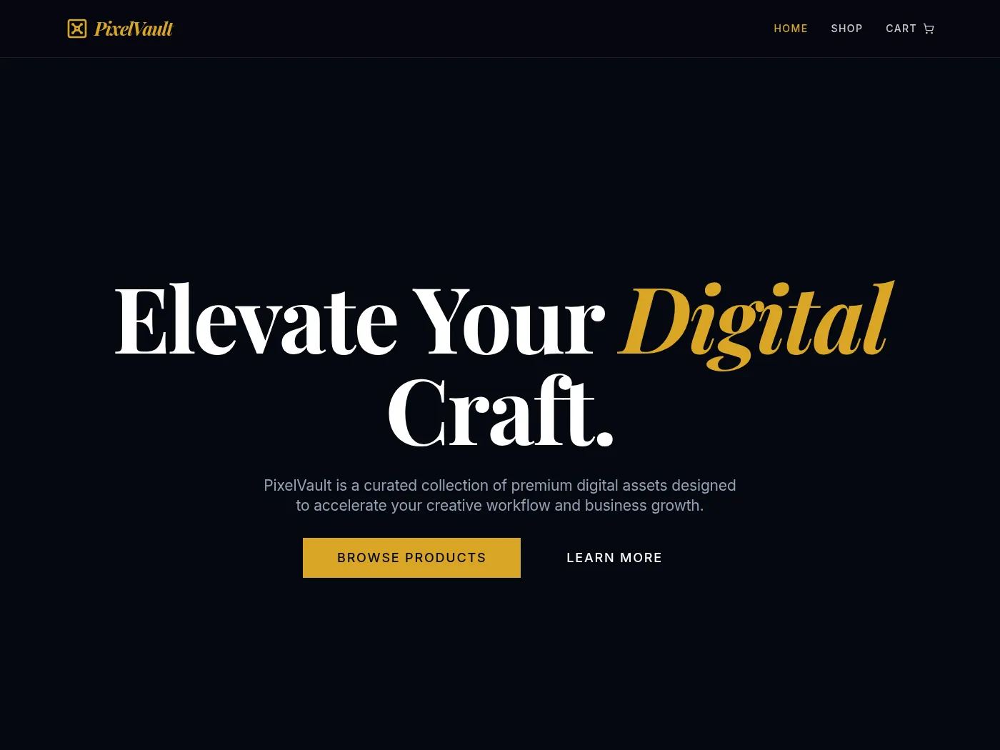 PixelVault Ecommerce