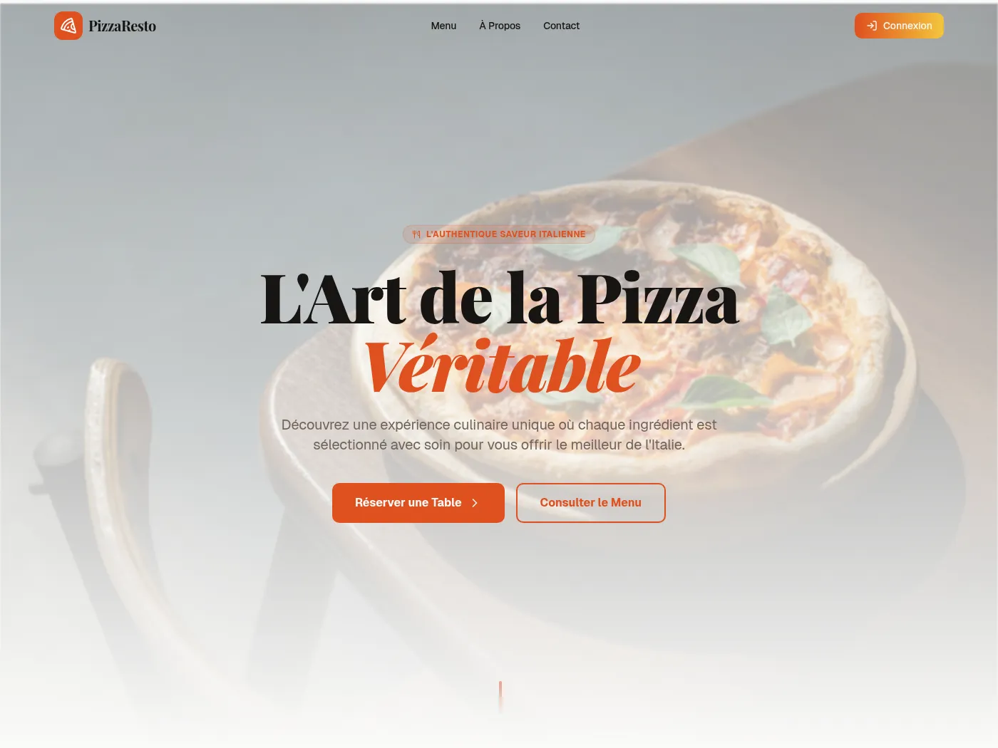 PizzaResto Booking Site