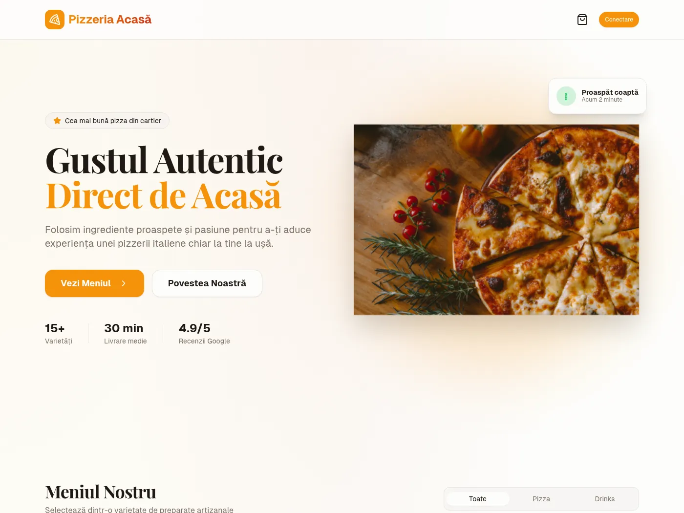 Pizzeria Home Menu