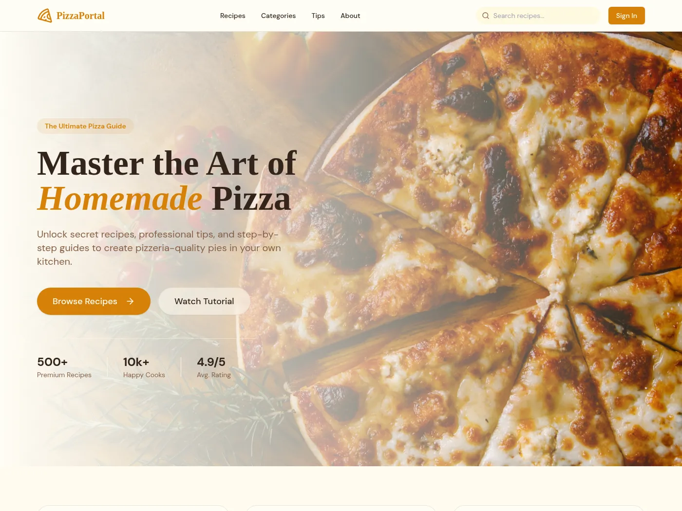 Pizza Recipe Portal