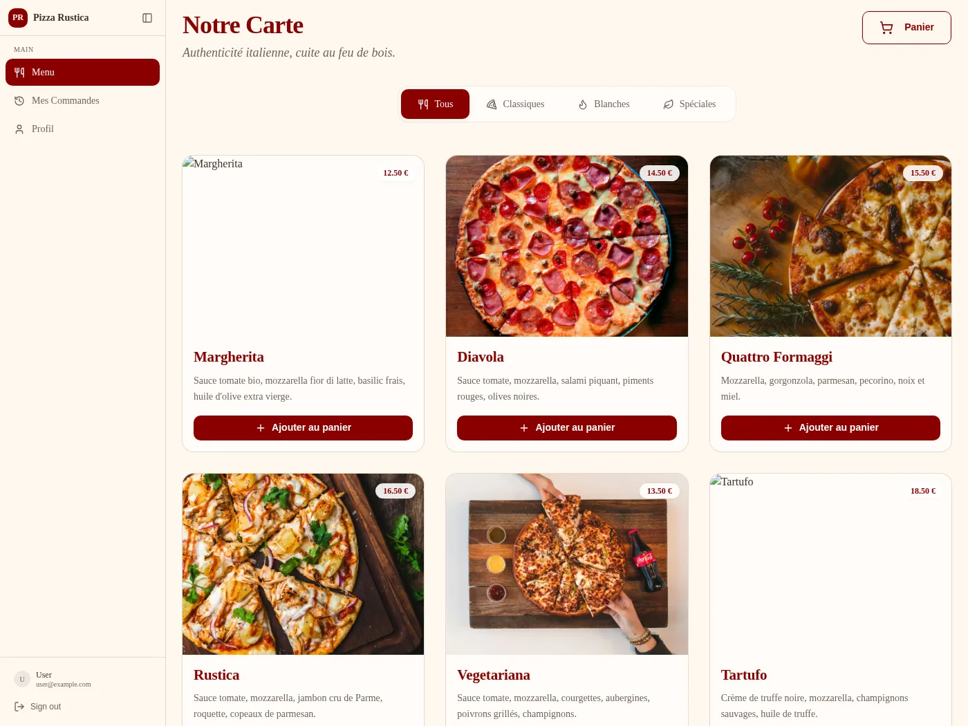 Pizzaria Booking Site