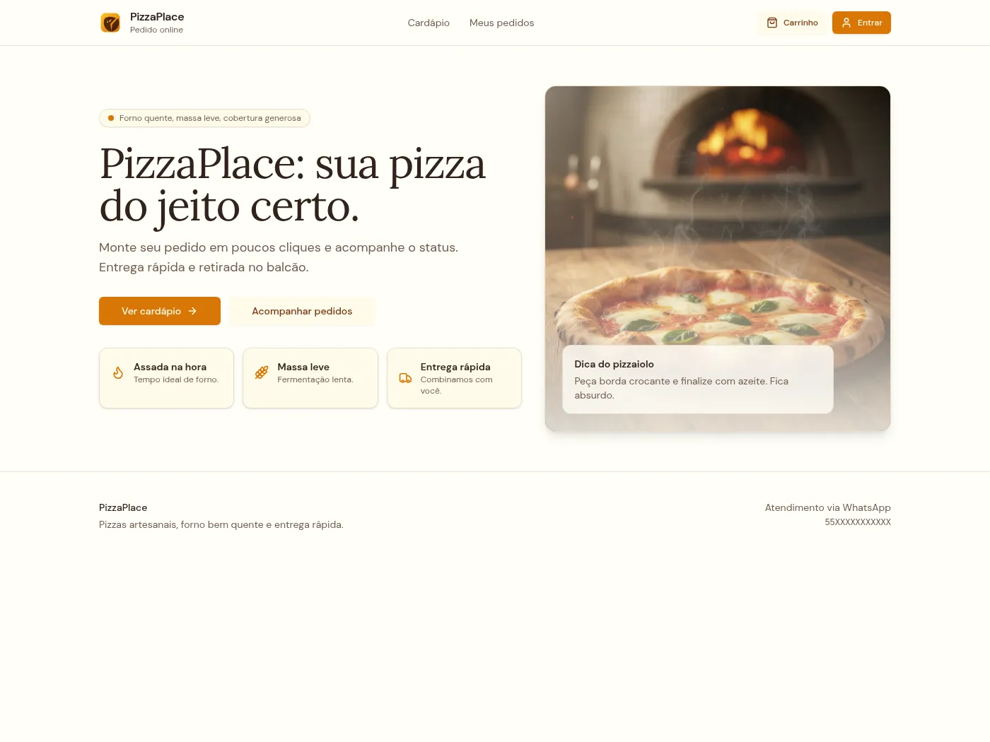 PizzaPlace Online Store