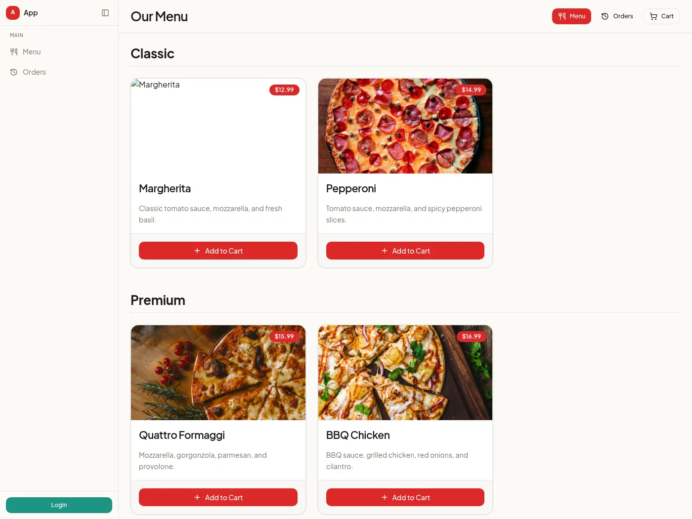 Pizza Take Away Site
