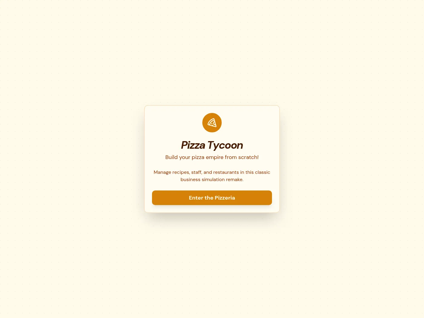Pizza Tycoon Remake