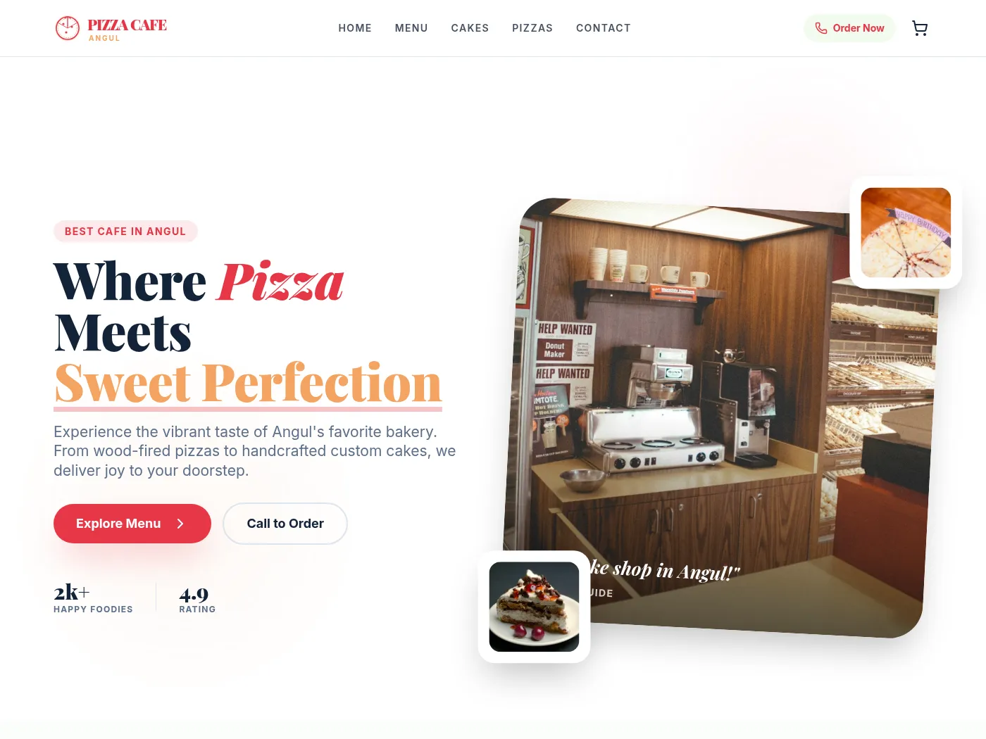 Pizza Cafe Angul Website