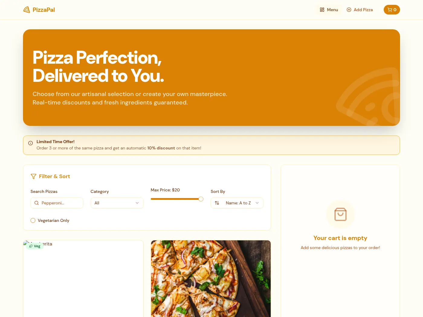 PizzaPal Web App