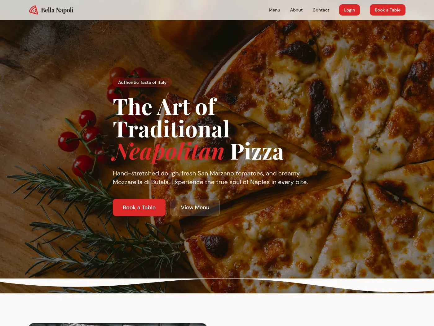 Pizzeria Booking Site