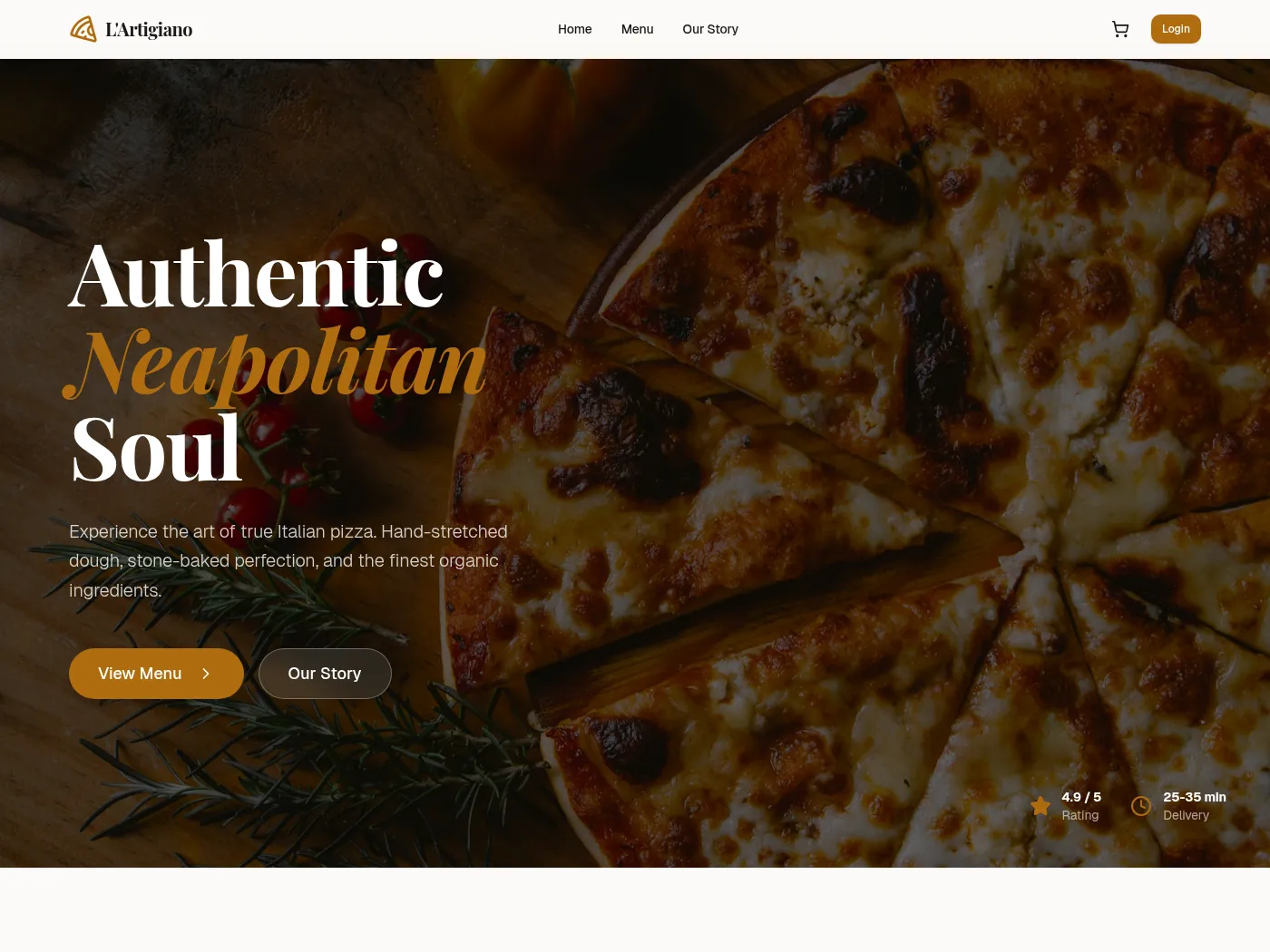 Pizzeria Web Showcase