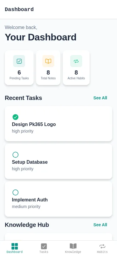 Pk365 Dashboard