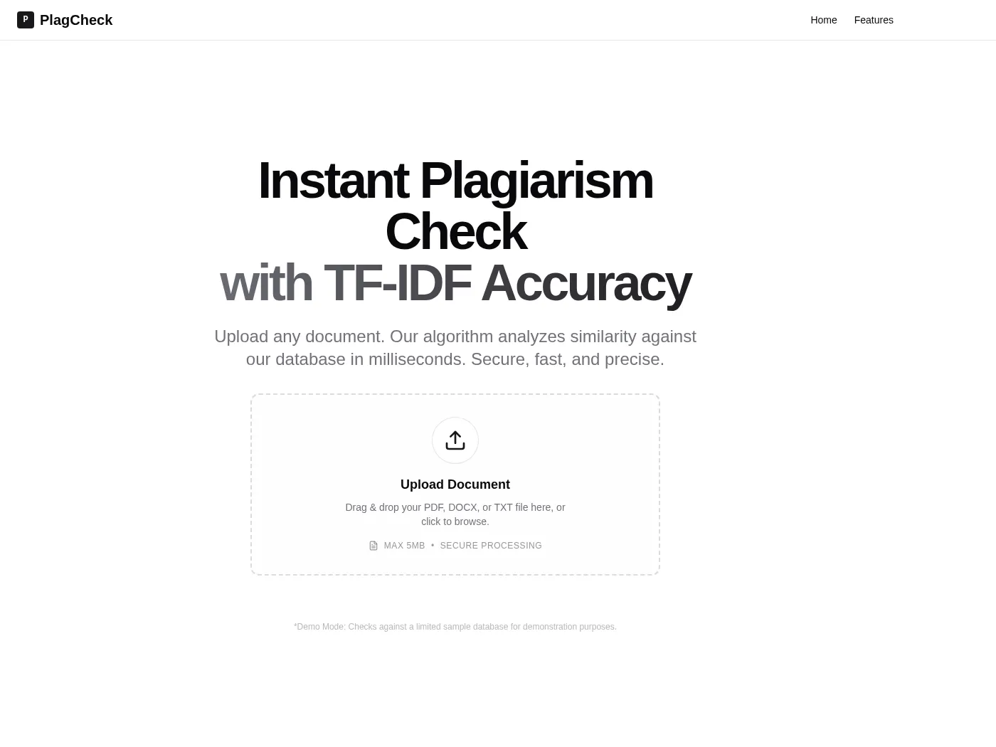 Plagiarism Check Landing