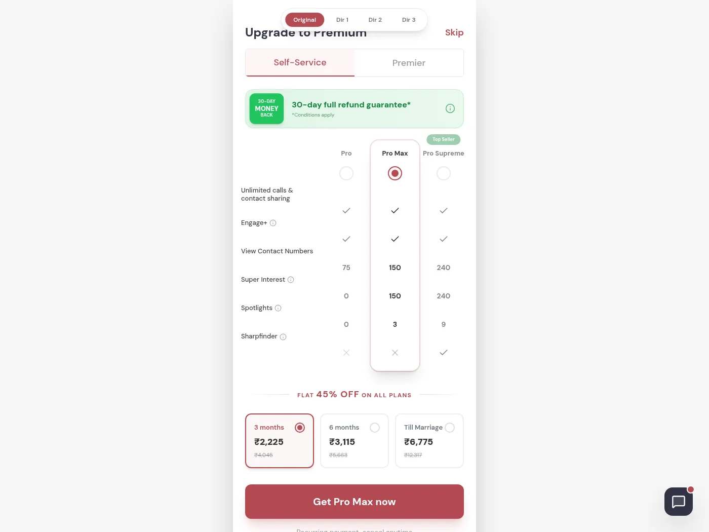Plan Selector UX Upgrade
