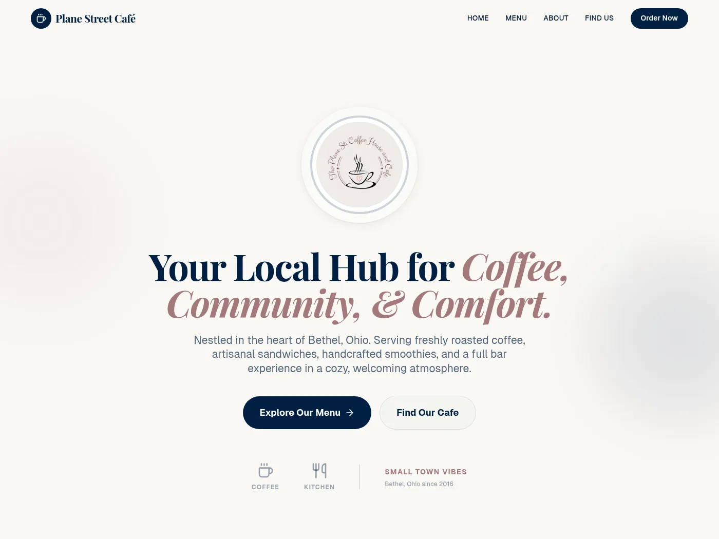 Plane Street Café Site
