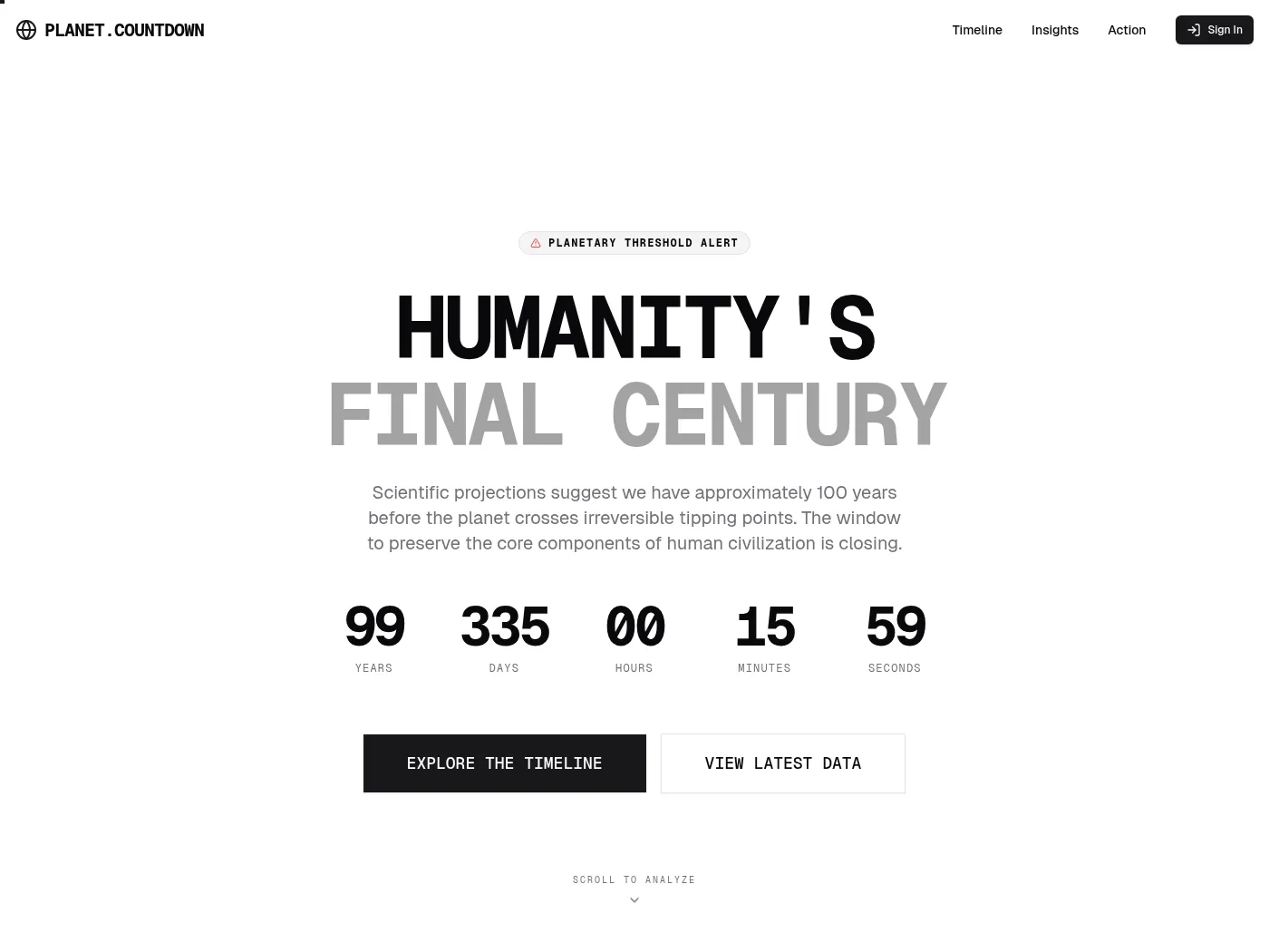 Humanity's Countdown Insight