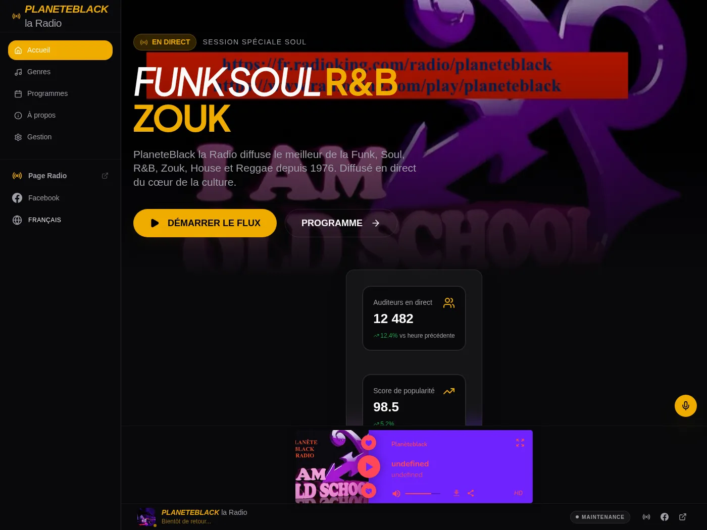 PlanetBlack Radio Site