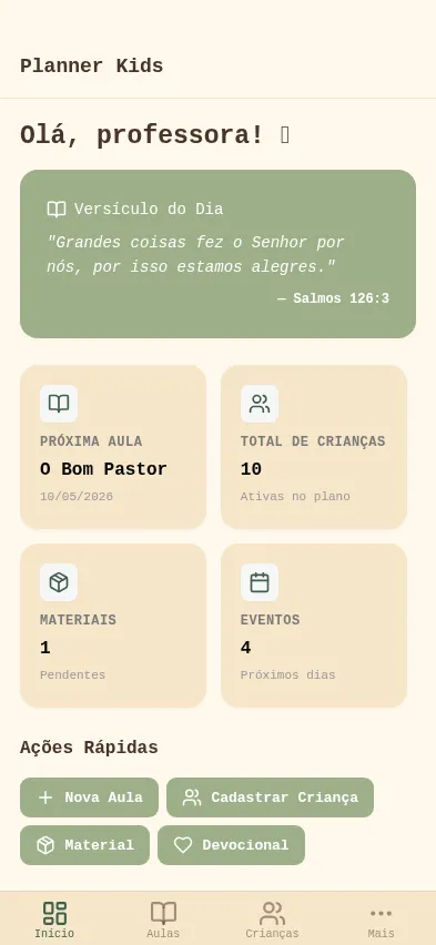 Planner da Professora Cristã Infantil