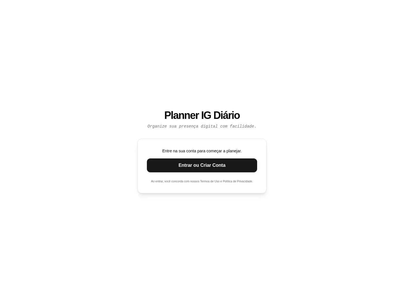 Planner IG Diário