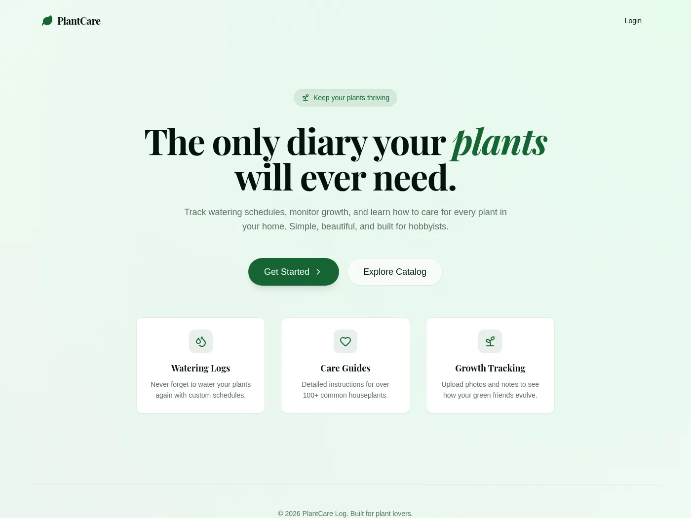Plant Care Log
