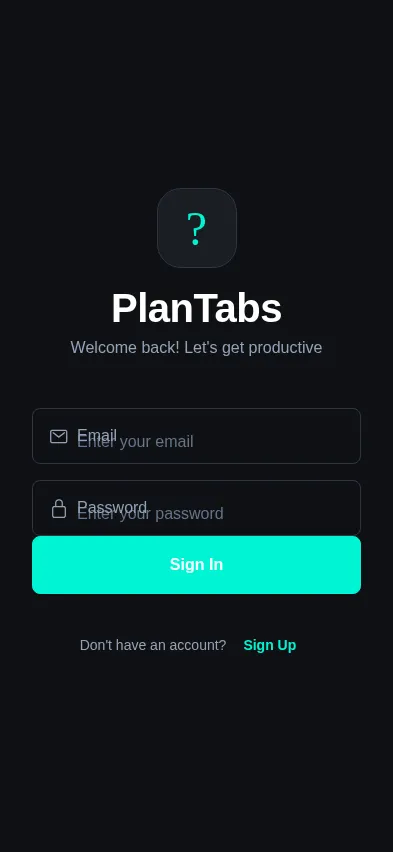 PlanTabs Mobile