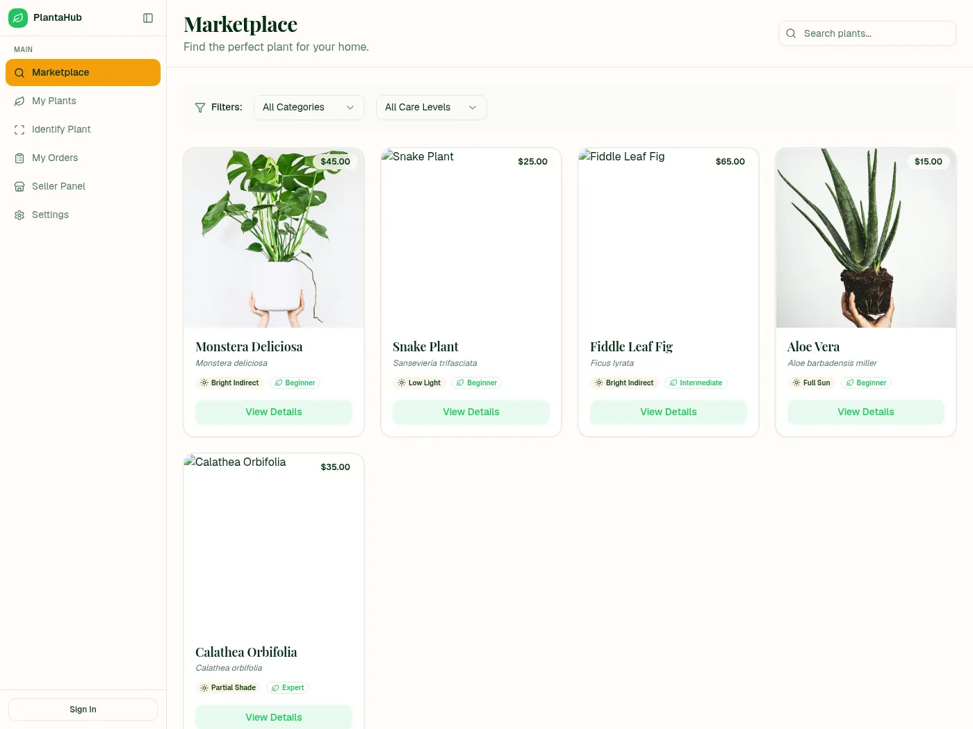 PlantaHub Marketplace