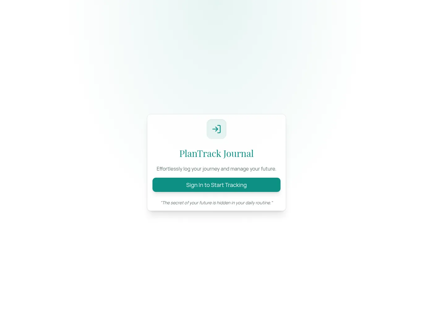 PlanTrack Journal