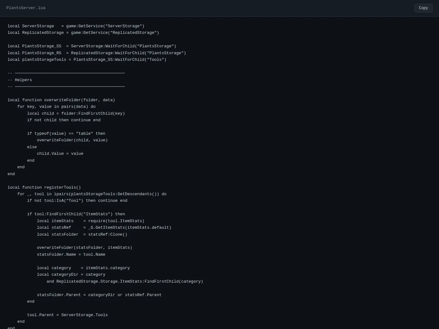 Plants Server Framework