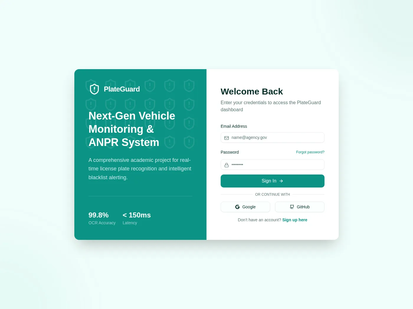 PlateGuard Dashboard