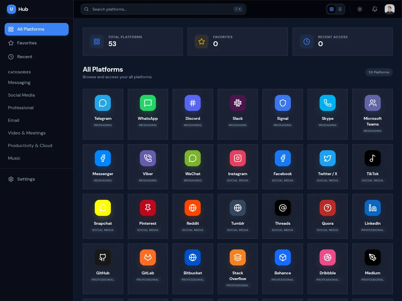 Unified Platform Hub