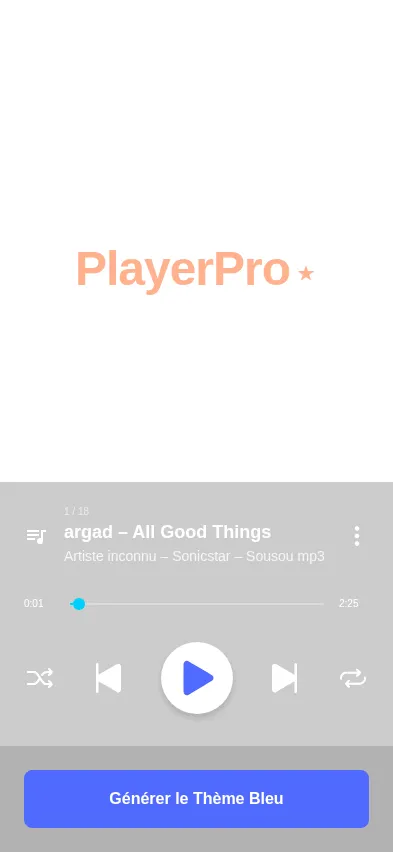 Blue Gradient PlayerPro Theme