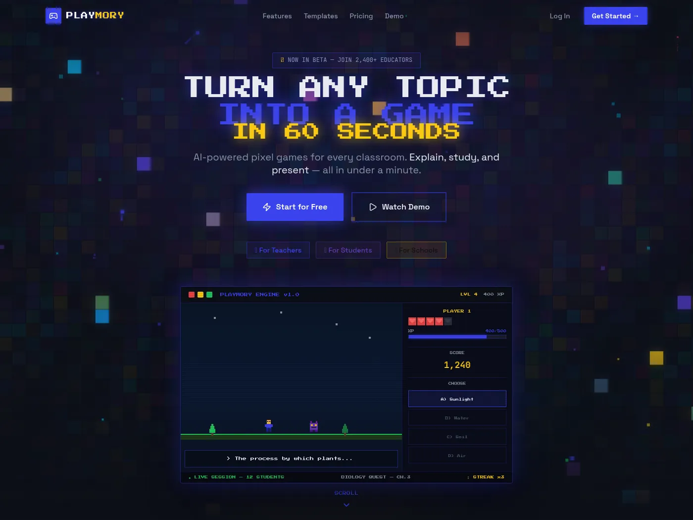 Playmory EdGame Platform