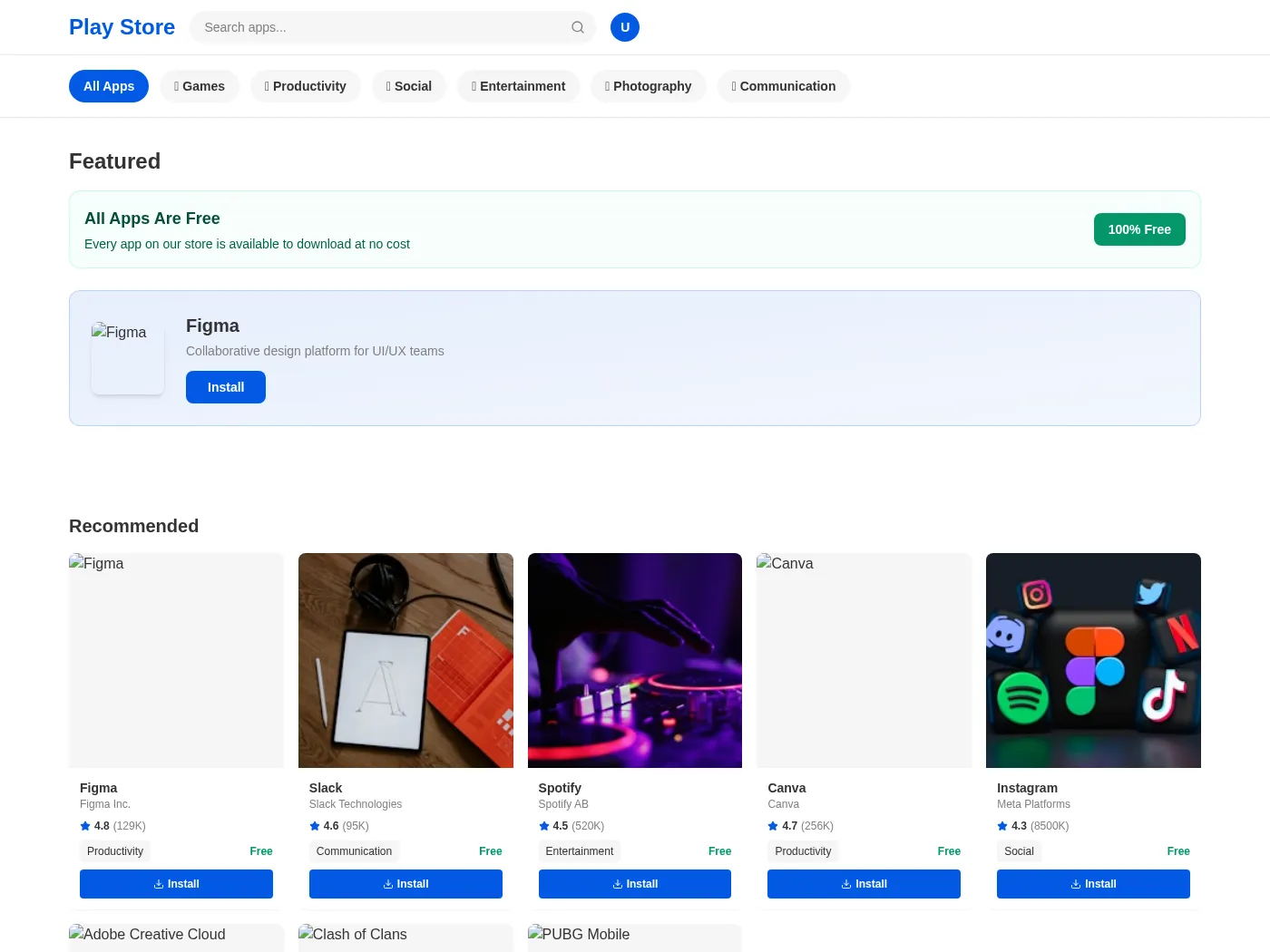 Playstore Clone