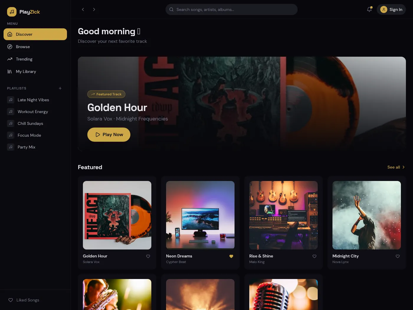 PlayZick Music Platform