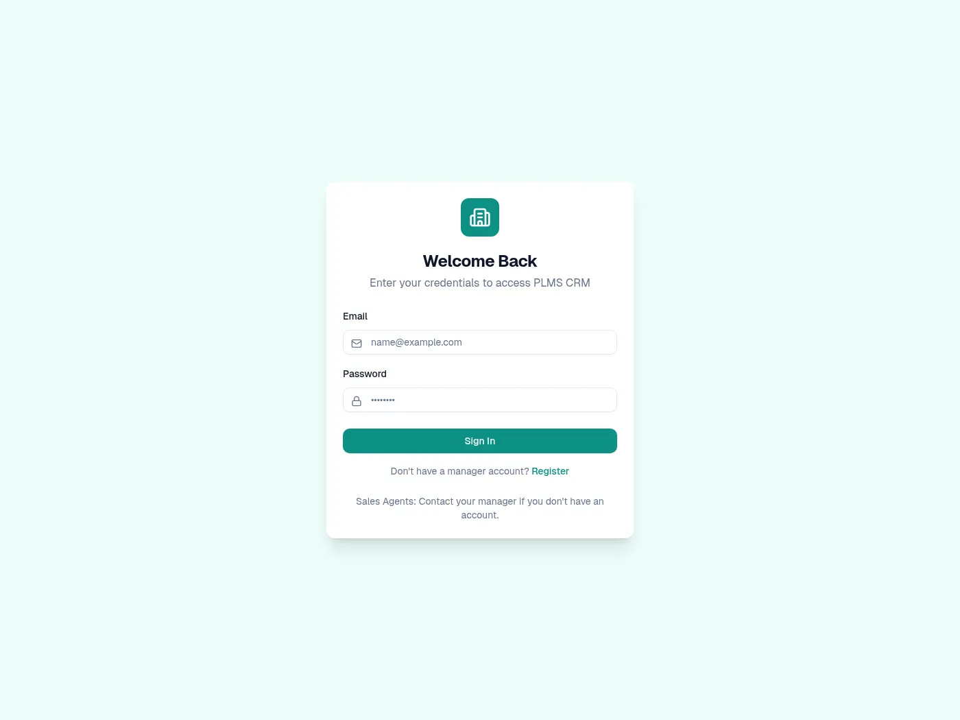 PLMS CRM Dashboard