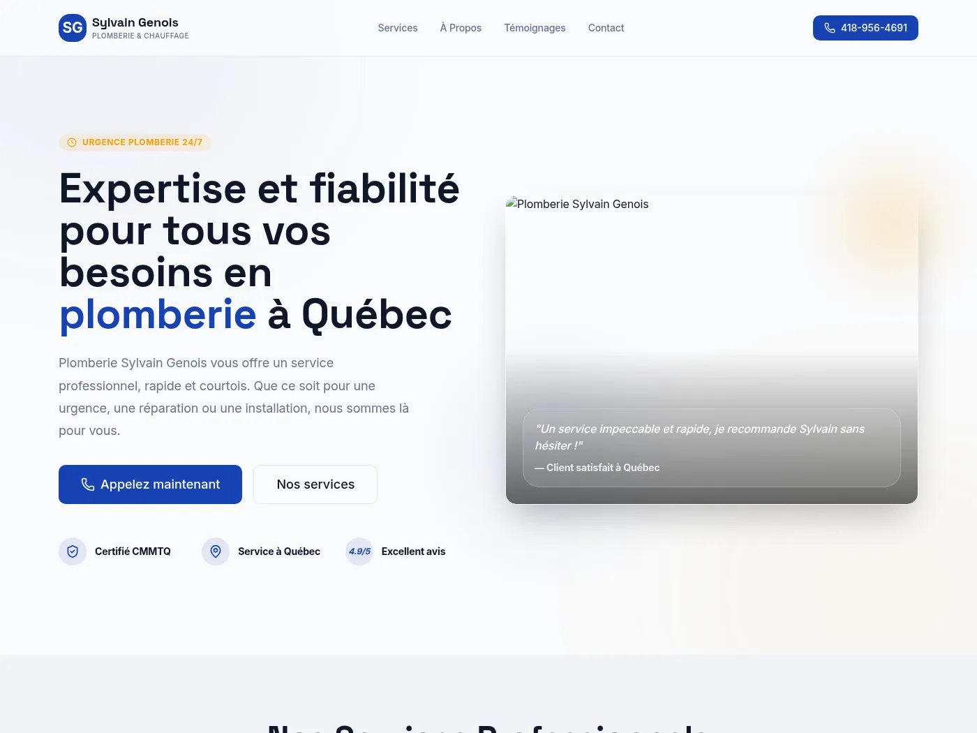 Plomberie Sylvain Genois Web