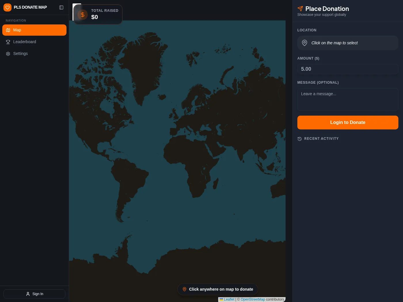 PLS Donate Map
