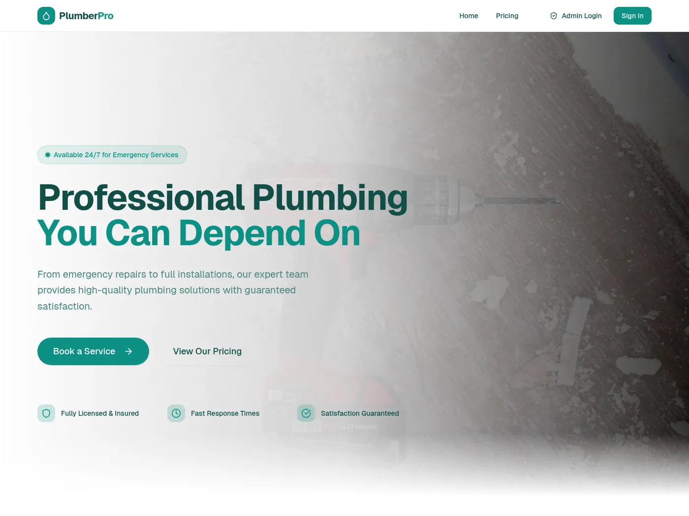 Plumber Pro Booking