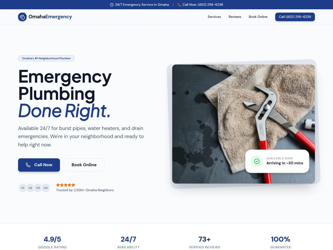 Omaha Plumber Landing Page