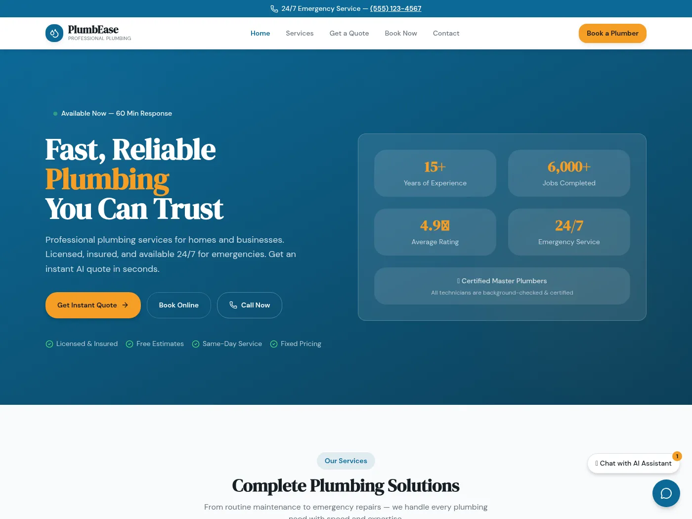PlumbEase Booking Site