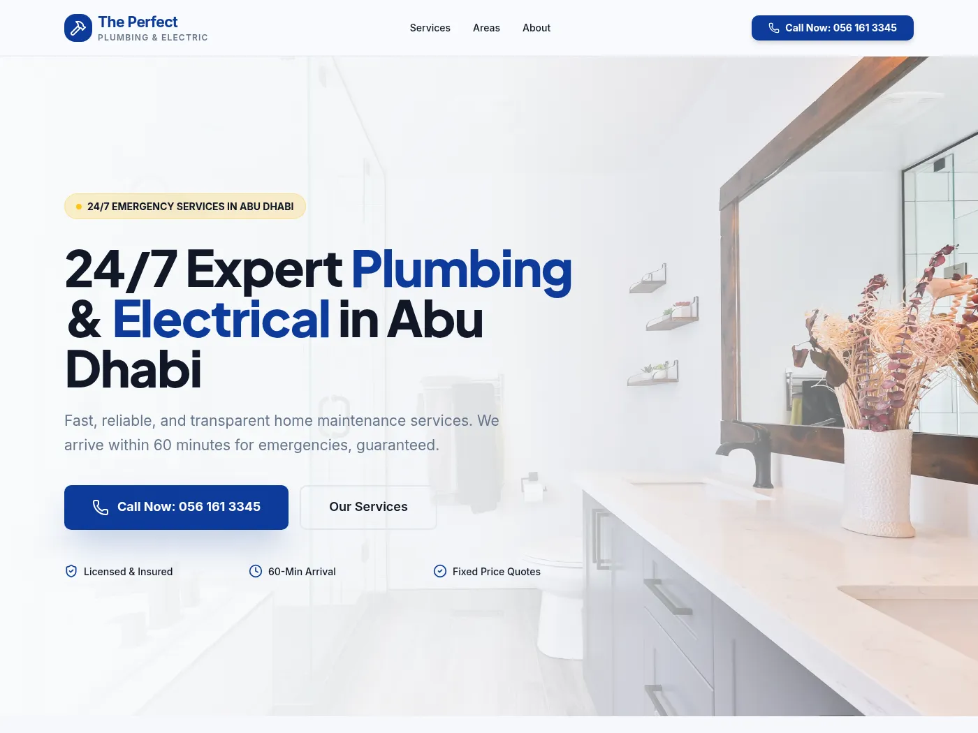 Perfect Plumbing Landing Page
