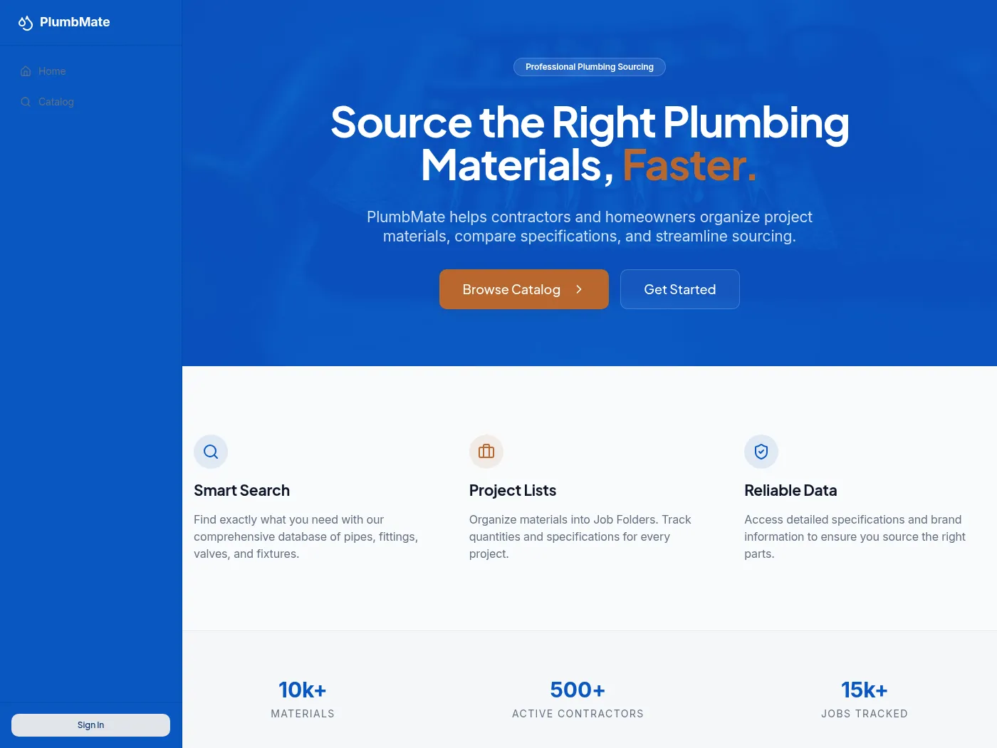 PlumbMate Materials App