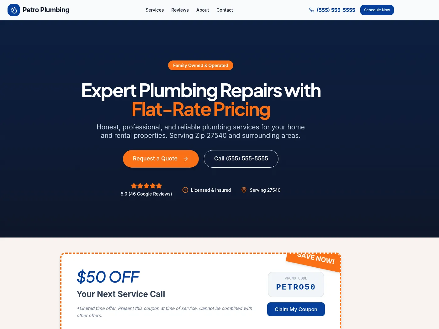 Petro Plumbing Web Presence