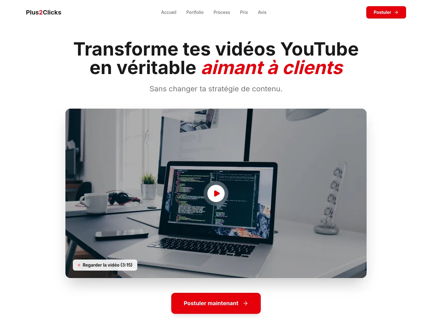 Plus2Clicks Landing Page