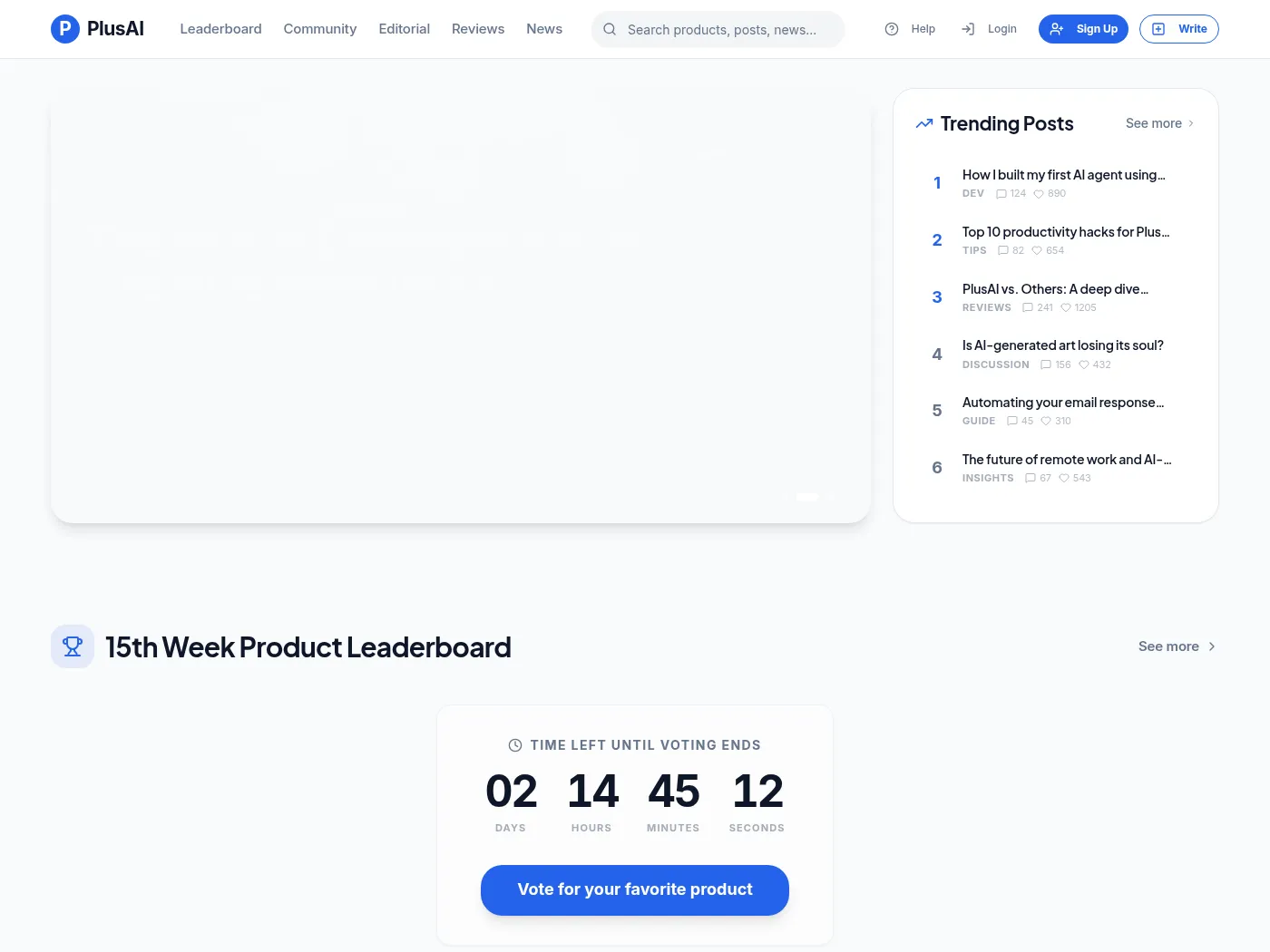 PlusAI Homepage UI