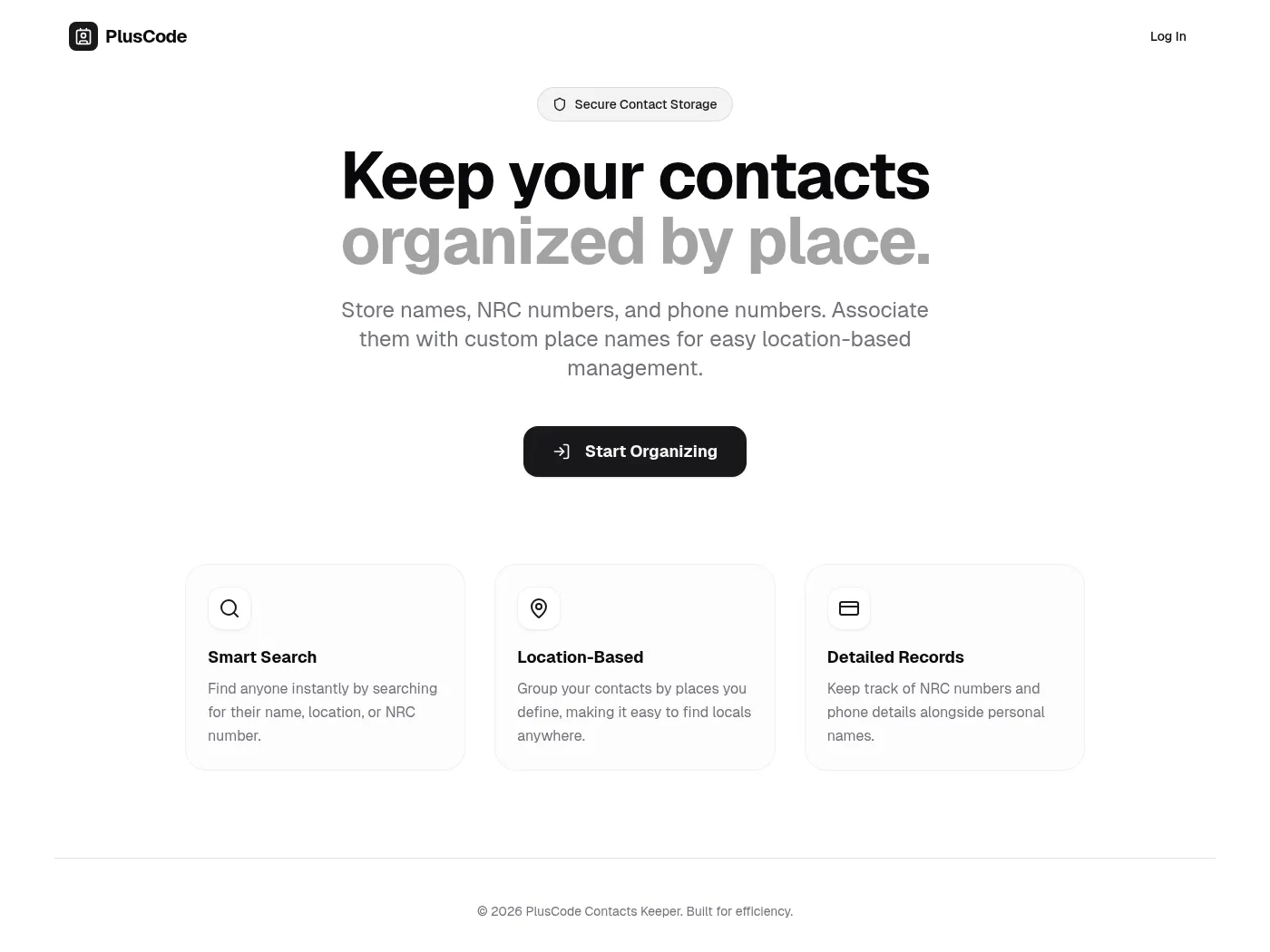 PlusCode Contacts Keeper