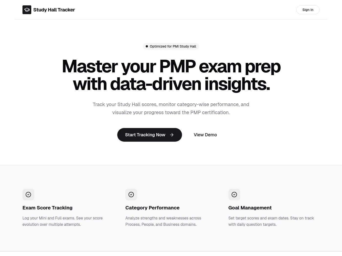 PMI Study Hall Tracker