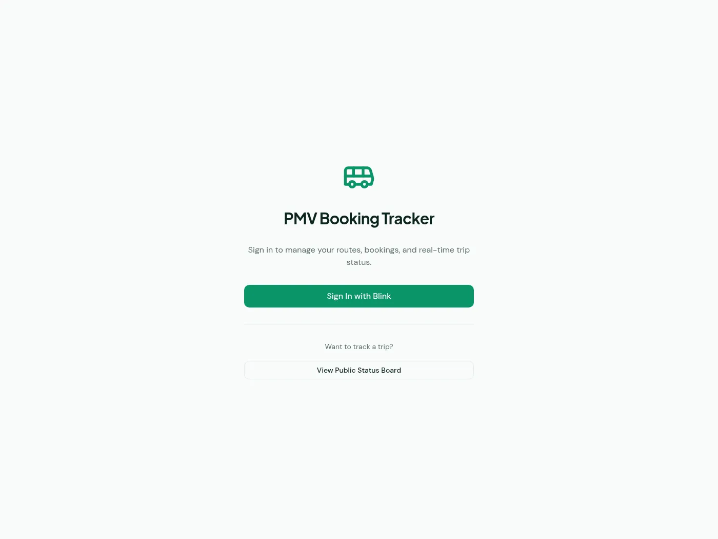 PMV Booking Tracker